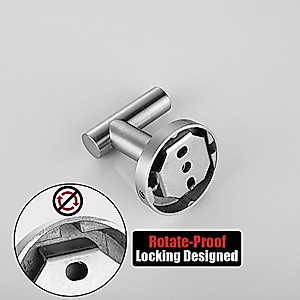 JQK Bathroom Towel Hook Brushed, Coat Robe Clothes Bath Wall Hooks for Kitchen Garage SUS 304 Stainless Steel Thick 0.8mm, 2 Pack Brushed Steel, TH100-BN-P2