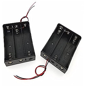 AIMPGSTL 18650 Battery Holder Bundle with Wire,4PCS 18650 Battery Holder Case 3.7V, 4 x 3.7V Series DIY Battery Storage Boxes, 4 Slots Black Plastic Batteries Case for 18650 Battery