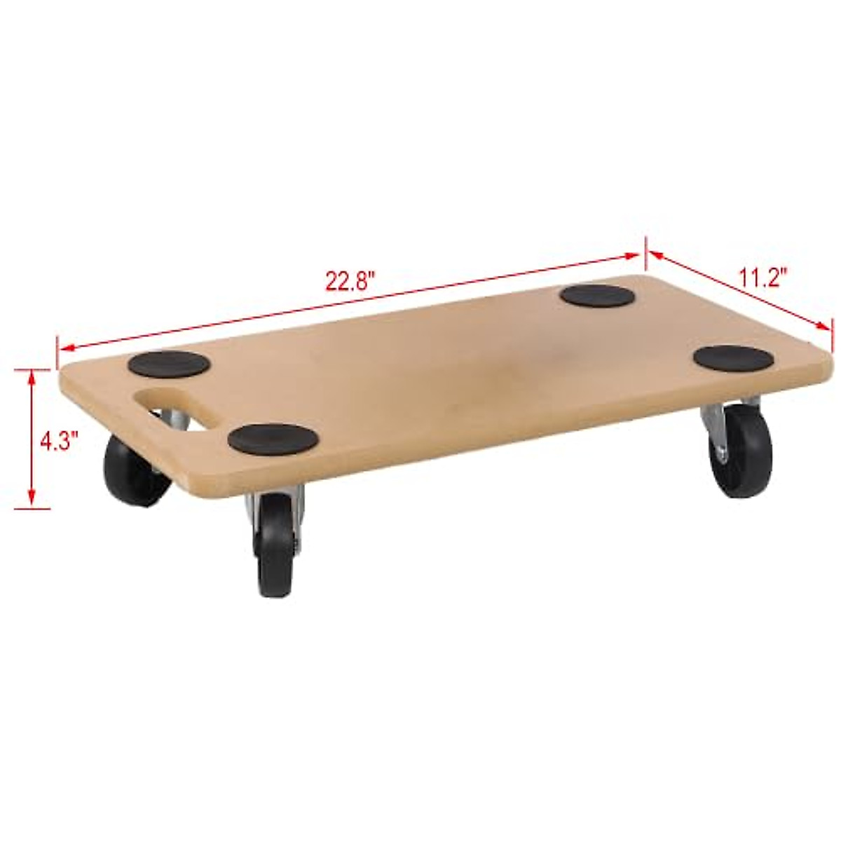 ZenithX Furniture Moving Dolly, Heavy Duty Wood Rolling Mover with Wheels for Piano Couch Fridge Heavy Items, Securely Holds 500 Lbs (2pcs 22.8"" x11.2"" Platform), YYUE-240412-10