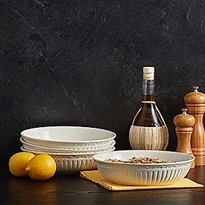 Mikasa Italian Countryside Set of 4 Pasta Bowls, 9.25 Inch, Cream