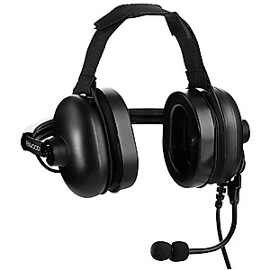 Kenwood KHS-10-OH Noise Reduction Over-The-Headset with Noise Cancelling Boom Microphone and in-Line PTT, NRR 24 db