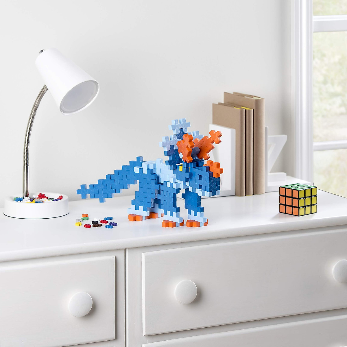 Plus Plus Big - Instructed Play Set - Mega Maker Triceratops - 67 Piece Construction Building STEM | STEAM Toy, Interlocking Large Puzzle Blocks for Toddlers and Preschoo