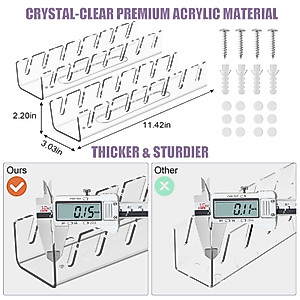 Hat Rack for Baseball Cap 2 Pack Hat Organizer for 14 Baseball Caps Acrylic Hat Stand for Display Organizer Storage Hat Holder for Closet/ Wall/ Dresser/ Showcase - Easy Grab | Ideal Gift | No Install