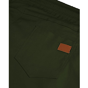 Mens Shorts Casual Classic Fit Athletic Workout Golf Shorts Cotton Cargo Shorts for Men Summer Beach Shorts with 4 Pockets, Army Green-M