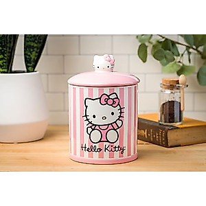 Silver Buffalo Sanrio Hello Kitty Pink Ceramic Cookie Snack Jar (Medium)