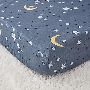 Brandream Space Crib Bedding Sets for Boys 3 Piece Adventures Rocket Galaxy Nursery Set | Astronaut Crib Blanket, Stars Fitted Crib Sheet, Gray Crib Skirt Included