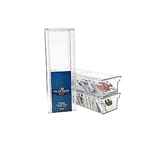 BallQube Trading Card Storage Box with Dividers Clear Stackable Storage Box with Dividers Card Boxes for Baseball Cards Trading Card Box for Football Cards Holds 800 Sports Cards