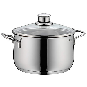 WMF Cookware Ø 20 cm Approx. 3,7L Diadem Plus Pouring Rim Glass Lid Cromargan® Stainless Steel Brushed Suitable for All Stove Tops Including Induction Dishwasher-Safe