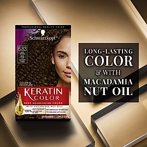 Schwarzkopf Keratin Color, Color & Moisture Permanent Hair Color Cream, 6.83 Light Brown