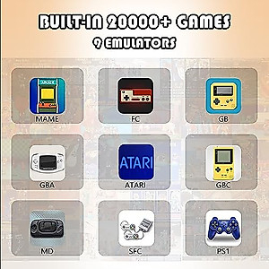 Wireless Retro Game Console, Retro Game Stick, Plug and Play Video Game Stick Built in 10000+ Games, 4K HDMI Output, 9 Classic Emulators, with 2.4G Wireless 2 Controllers(64G)