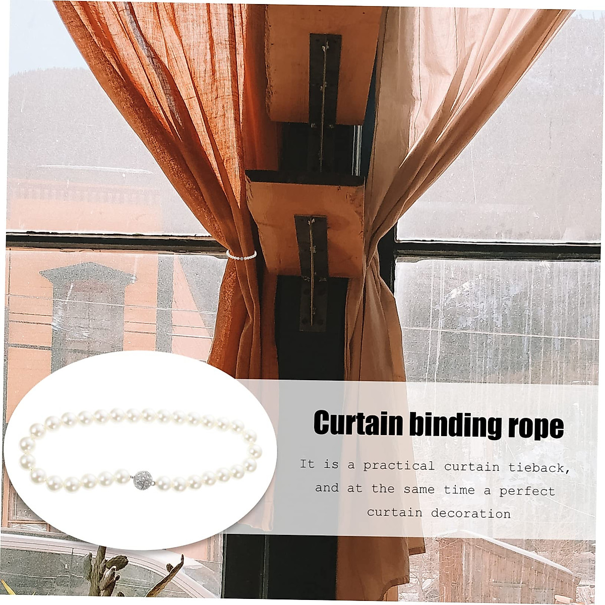 Homoyoyo 1pc Curtain Tie White Tie Plastic Stand Drape Tiebacks White Cotton Curtains Curtain Holdbacks Window Curtains Curtain Buckle Magnet Abs Pearls Magnetic Stand Magnetic Force