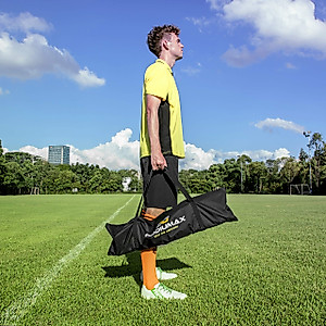 PodiuMax Solo Soccer Rebounder Net, Improve Your Ground Passing Skills, Easy to Assemble and Disassemble, Comes with Bag and Stake