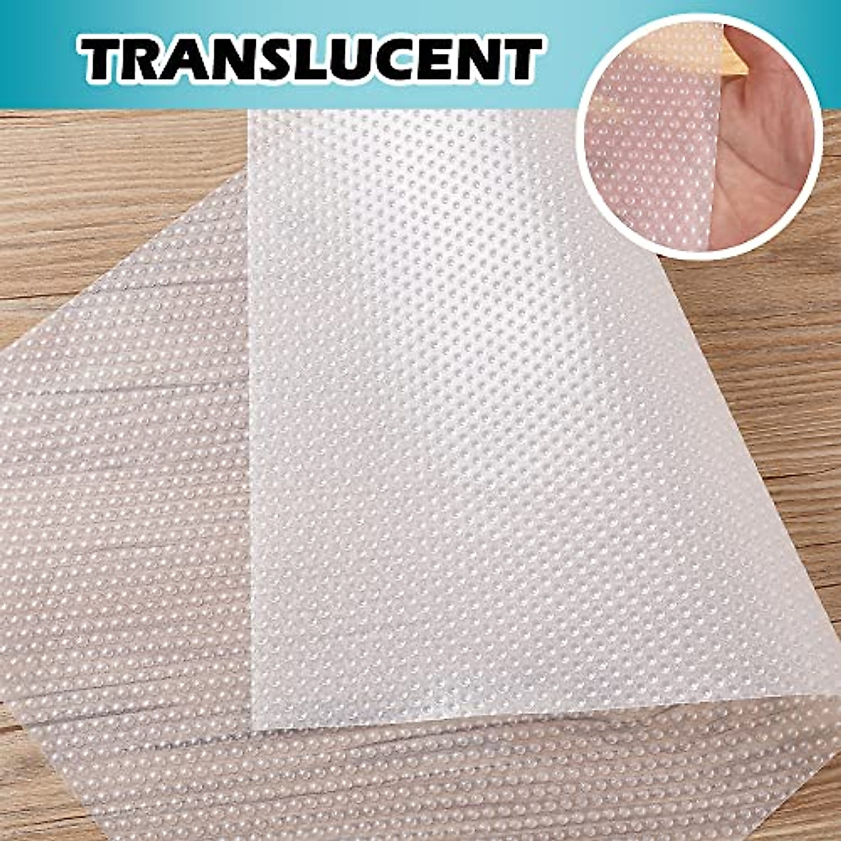 PABUSIOR Refrigerator Shelf Liners 4 PCS, Translucent Drawer Liners, (16" x24 INCH) Washable Fridge Liner, Refrigerator Mats for Freezer Glass Shelves