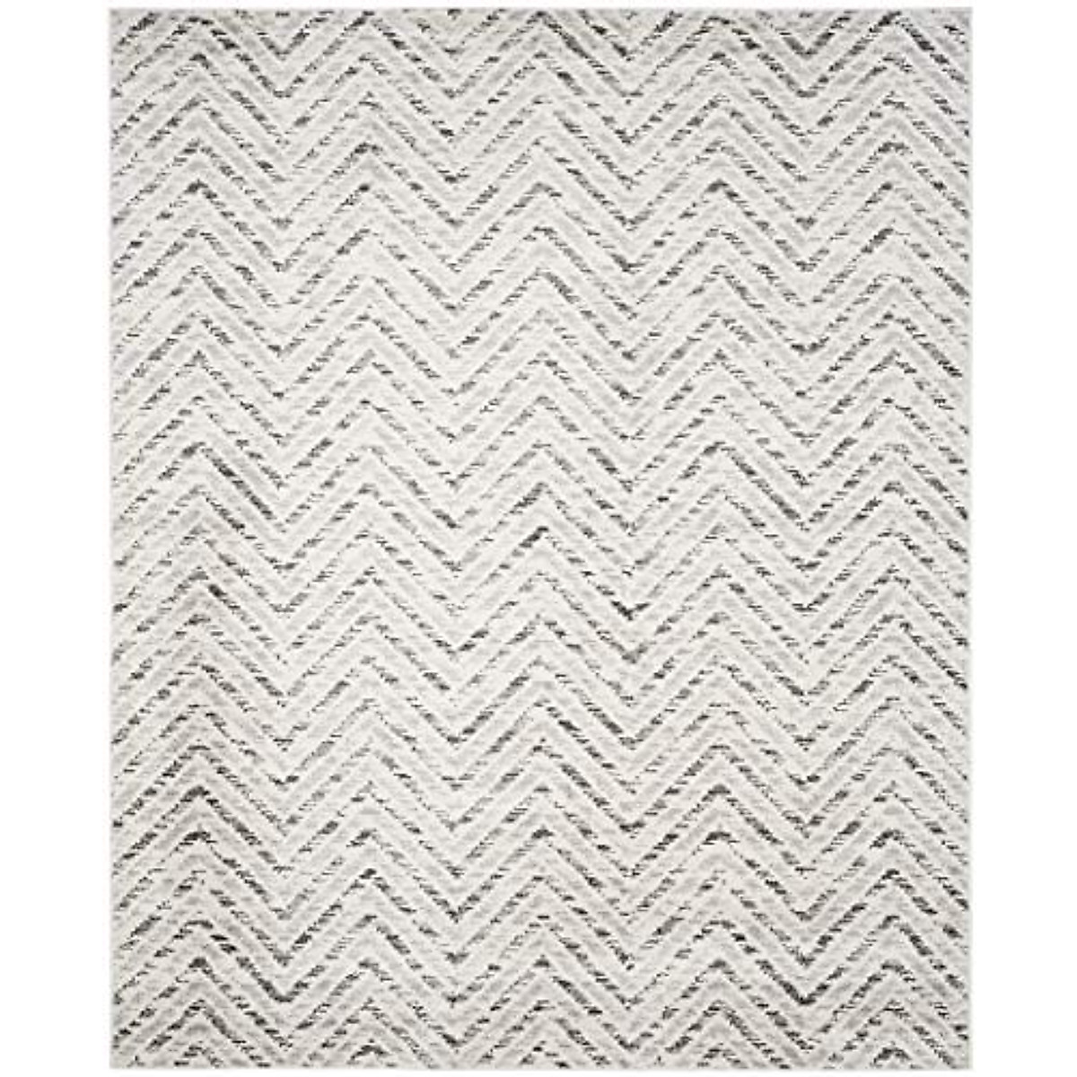 SAFAVIEH Adirondack Collection 8' x 10' Ivory/Charcoal ADR104N Chevron Non-Shedding Living Room Bedroom Dining Home Office Area Rug