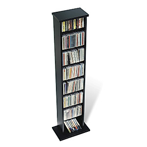 Black Slim Multimedia Storage Tower