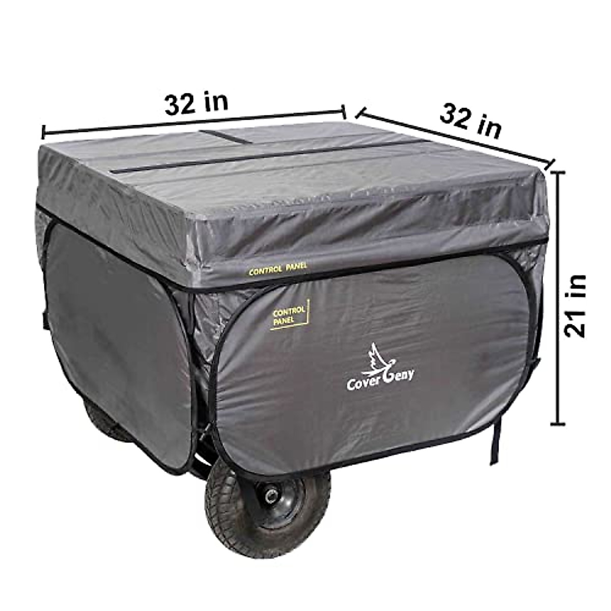 Cover Geny Outdoor Generator Running Cover Tent, Portable Heavy Duty All-Weather Protection Generator Shelter for Most 4500Watt-13000Watt Generators (32 x 32 x 21inch, Grey)
