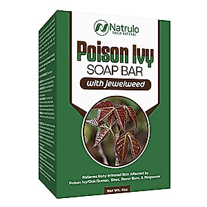 Natrulo Poison Ivy Soap Bar - All Natural Poison Ivy Treatment - Anti-Itch Skin Cleanser Bar for Poison Ivy, Poison Oak & Sumac - Removes Oils, Soothes & Relieves Rashes - 4 oz Bar Made in USA