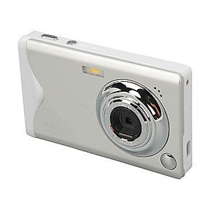 HD Digital Camera, 3.0 Inch LCD Screen AntiShake Compact Digital Camera Electronic Shutter Intuitive Buttons with Hand Strap for Teens for Camping (White)