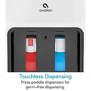 Avalon A1WATERCOOLER A1 Top Loading Cooler Dispenser, Hot & Cold Water, Child Safety Lock, Innovative Slim Design, Holds 3 or 5 Gallon Bottles-UL/Energy Star Approved, White