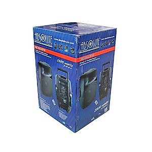 Absolute USA USPROBAT15 2500 Watts Max Power Speaker Built-in Battery/Bluetooth/Amplifier/SD/USB/FM Radio