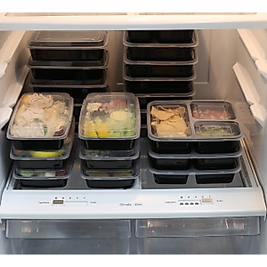 16 Pack - SimpleHouseware 1 Compartment Food Grade Meal Prep Storage Container Boxes, 28 Ounces