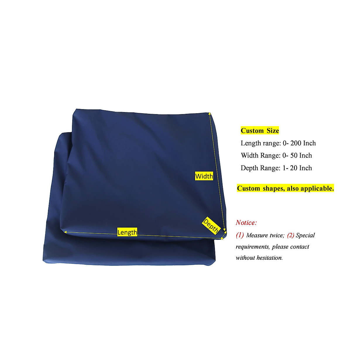 Ginsimar Custom Outdoor Furniture Cushion Covers, Chair Cushion Covers, Replacement Cushion Covers with Zipper, for couches and Sofas, only Cover, Customizable with 100 + Colors