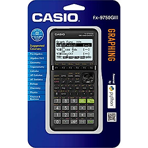 Casio fx-9750GIII, Standard Graphing Calculator, Python and Natural Text Book Display, Black