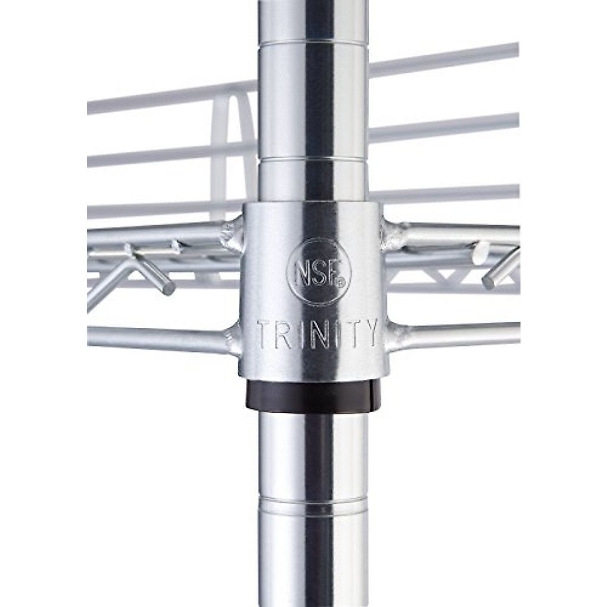 TRINITY EcoStorage Heavy Duty 4-Tier Adjustable Wire Shelving with Wheels and Backstands for Kitchen Organization, Garage Shelf Rack, NSF Certified, W D x 77” H, 48 by 18 by 72", Chrome