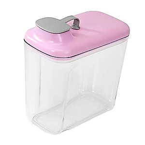 Dolity Large Airtight Dog Food Storage Container Seal Buckles Food Dispenser Bin Farmhouse Box for Cereal Rice Flour Animal Seed Regular Food, Pink 1.5L