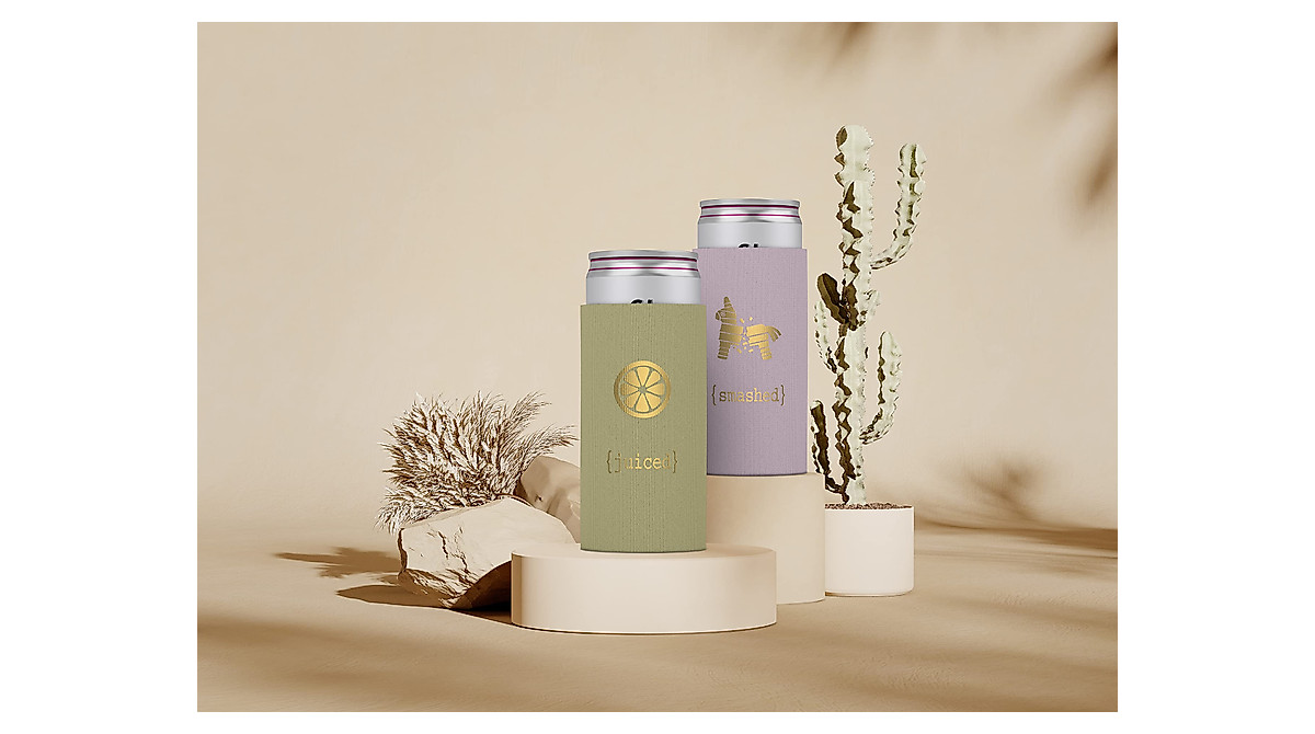 Retro Colored Slim Can Coolers Set of 10 | Fun Drinking Designs