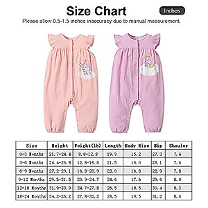 PATPAT Care Bears Baby Girl Romper Infant Newborn Girls Clothes Ruffle Sleeve Bodysuit One Piece Bubble Romper Jumpsuit Light Pink 18-24 Months