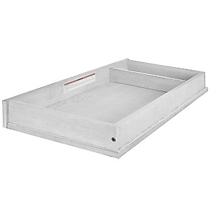 Evolur Modern Changing Tray in Greyhound, Lasting Sturdy Quality, Converts Double Dresser to Changing Station, Made of Hardwood, Has Divided Compartments