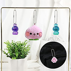 100Pcs Ball Beads Chain, Bulk Dog Tag Metal Chain, 4.72 Inches Ball Chain Keychains with Connectors (Silver)