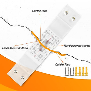 Concrete Crack Monitor, Crack Monitoring Record Standard Tell-Tale Crack Monitor for the Standard and Corner Tell-Tale (`1PC)
