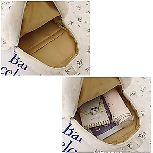 Kawaii fluffy plush fuzzy cute aesthetic backpack teenage school gift for birthday Christmas Winter (black)