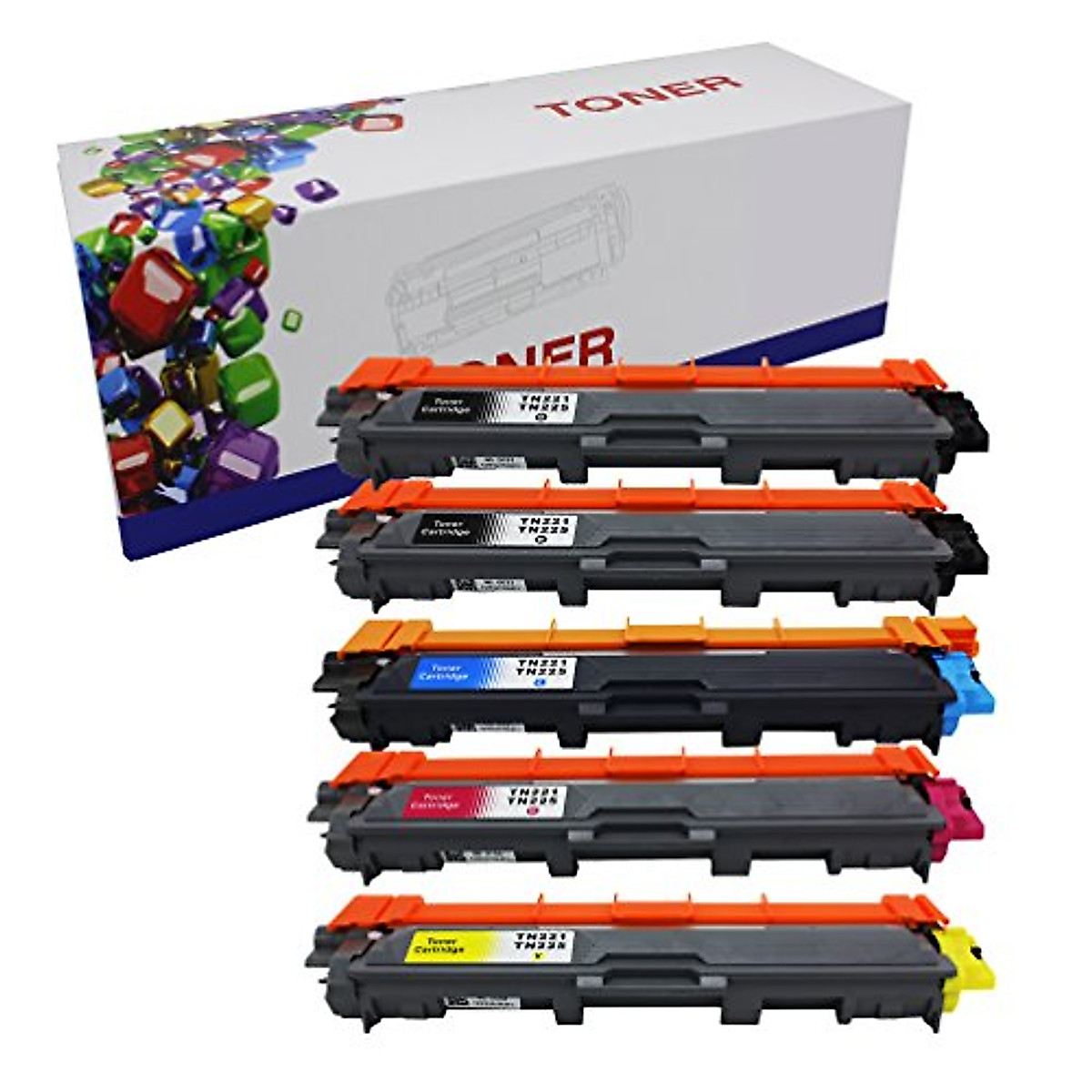 HIINK Comaptible Toner Cartridge Replacement for Brother TN221 TN225 Toner Cartridges Used in HL-3140CW HL-3170CDW MFC-9130CW MFC-9330CDW MFC-9340CDW (2 Black, 1 Cyan, 1 Yellow, 1 Magenta, 5-Pack)