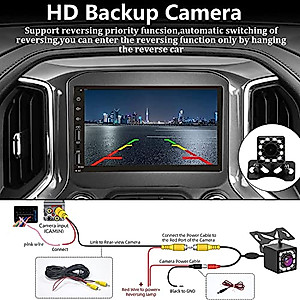 Double Din Car Stereo with Wireless Apple CarPlay & Android Auto, 7inch Touchscreen Car Audio Receiver, Wireless Car Radio with Bluetooth, Backup Camera/Mirrorlink/FM/SWC/Subwoofer/2 USB/AUX Input