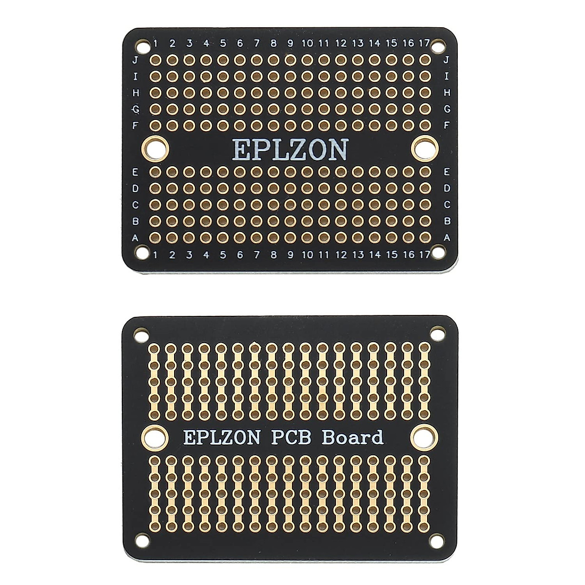 EPLZON Solderable Breadboard PCB Board Gold-Plated Solder Breadboard for DIY Electronics Projects Apply to Arduino Soldering Projects 3.5"x2.05" (5 Pack + 2 Mini Board, Black)