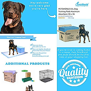 PETSWORLD Extra Large Potty Pads for Dogs, Odor Eliminating 30" x 36", 150 Count Pee Pads for Dogs, Gigantic XL Dog Pads, 5 Layer Ultra Absorbent Technology, Leak Proof Training Pads for Dogs & Cats