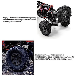 Géneric 1/24 Remote Control Crawler Car, RC Off-Road Truck 2.4GHz 4 Wheel Drive Climbing Car Crawler car RTR Version (Black)