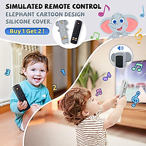 KIRALUMI Baby Remote Control Toy with Silicone Teether Cover - Baby Musical Toys, Early Number Learning in 3 Languages (English, Spanish & French), Preschool Boys Girls Toys Gift 6, 12, 18 Months.