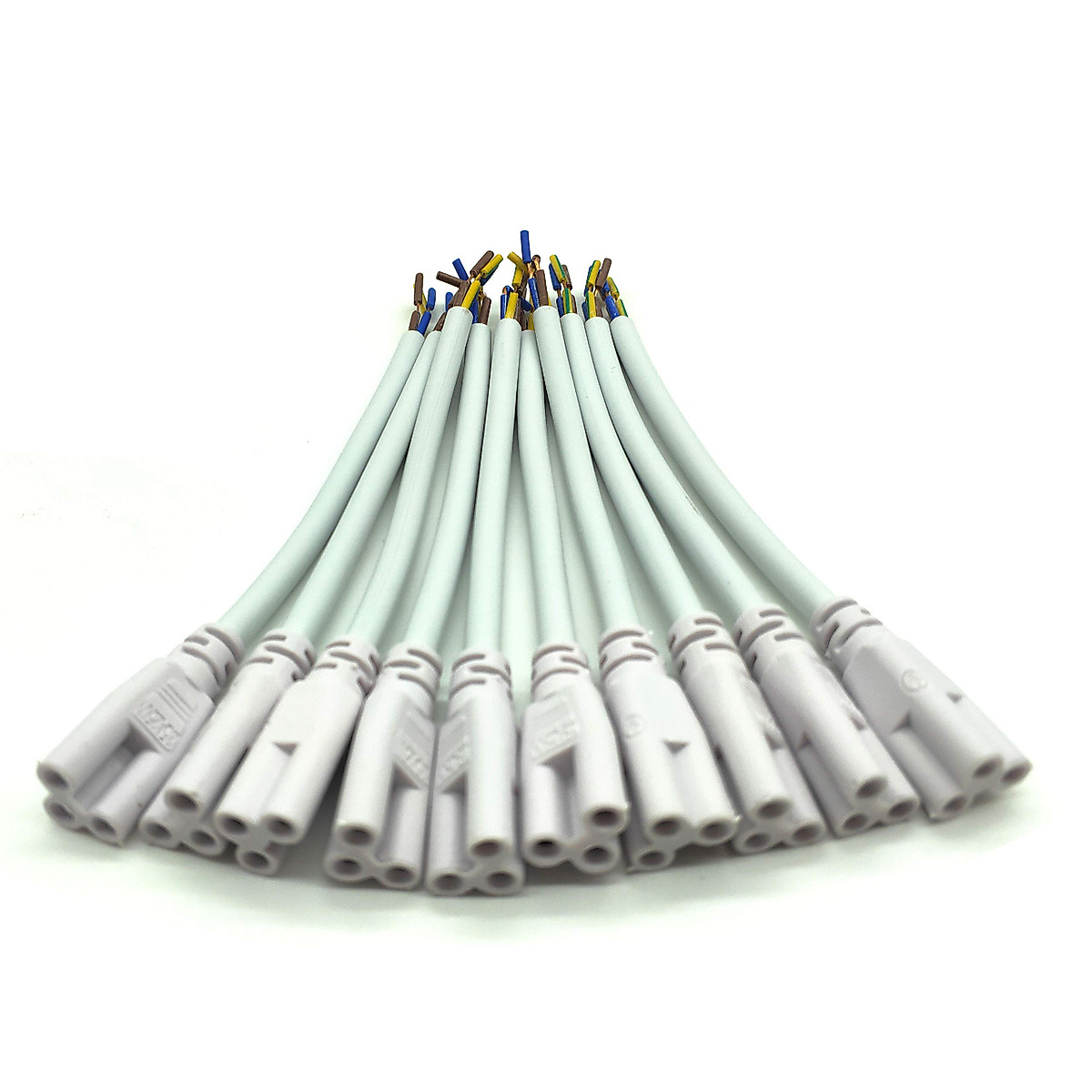 Traodin T5 T8 LED Lamp Connecting Wire Ceiling Lights Daylight LED Integrated Tube Cable Linkable Cords for LED Tube Lamp Holder Socket Fittings with Cables (6 Inch 10-Pack 3Pin)