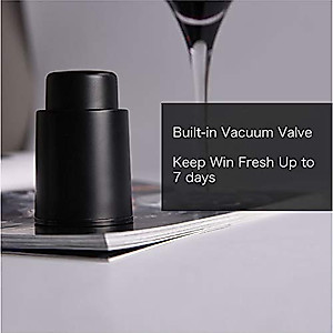 Vacuum Wine Stoppers with Time Scale Record Saver Wine Preserver Leak Proof,Bottle Sealer Keeps Wine Fresh for 7 Days, Best Gifts for Wine Lovers. (2 Pack)