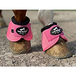 TGW RIDING No-Turn Horse Bell Boots, Equine Ballistic Hoof Overreach Bell Boot, Pair (L, Pink)…