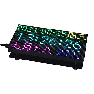 waveshare RGB Full-Color LED Matrix Panel Display Screen 64×32 Pixels 3mm Pitch LED Module Compatible with Raspberry Pi Pico, ESP32, Arduino,2048 Individual RGB LEDs,Adjustable Brightness