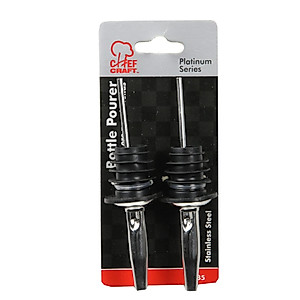 Chef Craft Select Bottle Pourer, 4.5 inches in Length 2 Piece Set, Stainless Steel