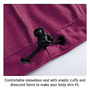 BALEAF Women's Lightweight Vest Softshell Sleeveless Jacket Windproof Stand Collar with Zipper Pockets Running Hiking Golf Rouge L