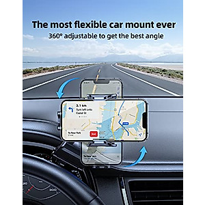 VICSEED Phone Mount for Car [Lifesaver to Keep Eyes on Road] Car Phone Mount in Front of Steering Wheel, Never Get Distracted Car Phone Holder Mount, Grip on Dashboard Car Mount for iPhone & Android