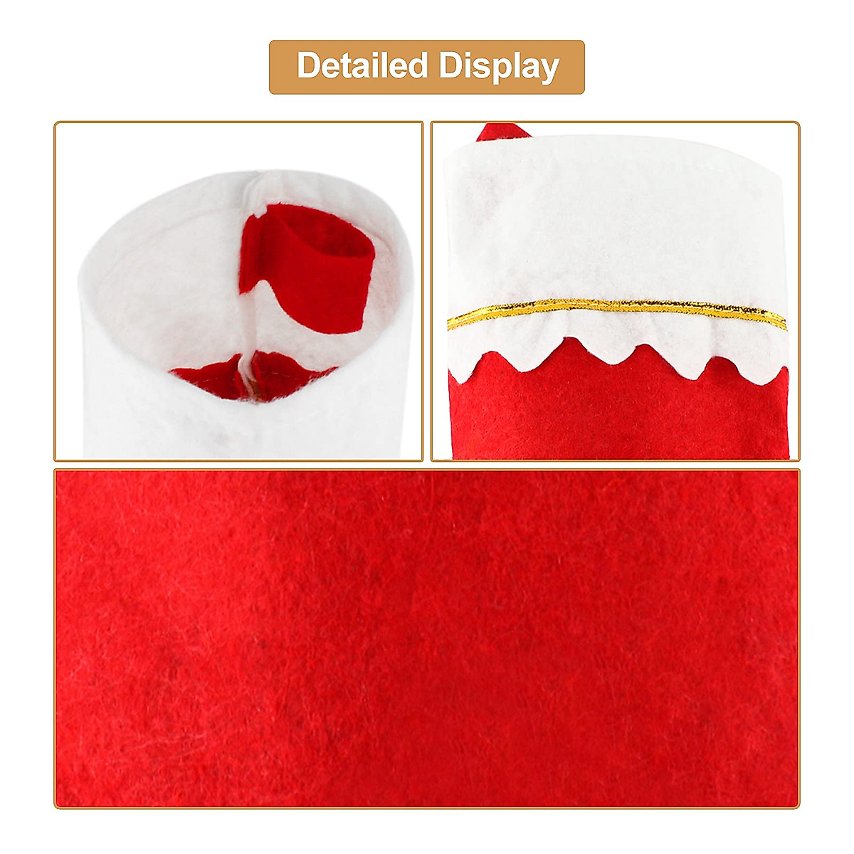 SdeNow Christmas Stockings Bulk 15" Red Felt Christmas Stockings set Xmas Red and White Christmas Stockings Christmas Decorations Party Ornament (12 Pack)