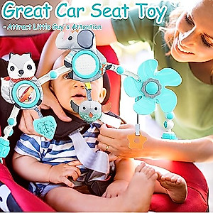 Stroller Arch Car Seat Toy: Baby Toys Mobile Adjustable Arch Toy for Stroller Crib Carseat Bouncer Toy Bar, Infant Toy Age 0 3 6 9 12 24 Months Newborn Hanging Travel Toys with Clip, Shower Gift